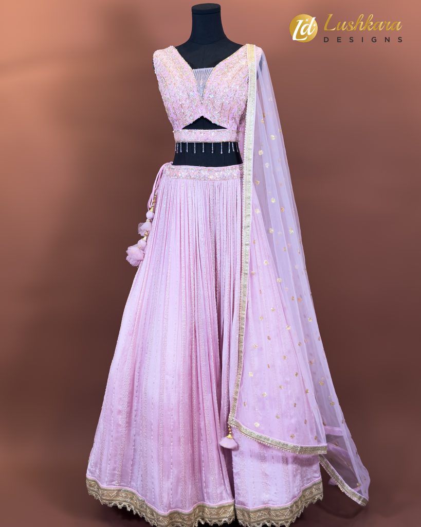 Lushkara Baby Pink Embellished Lehenga Set - Lushkara Designs | Elegant ...